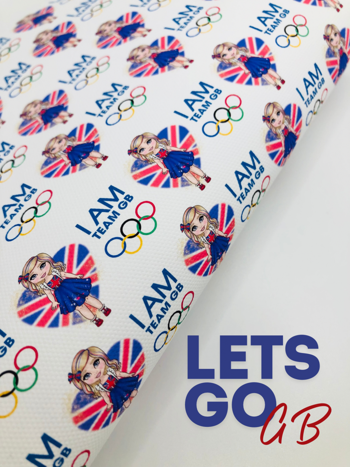 1525 - I am Team GB union jack doll girl printed canvas sheet