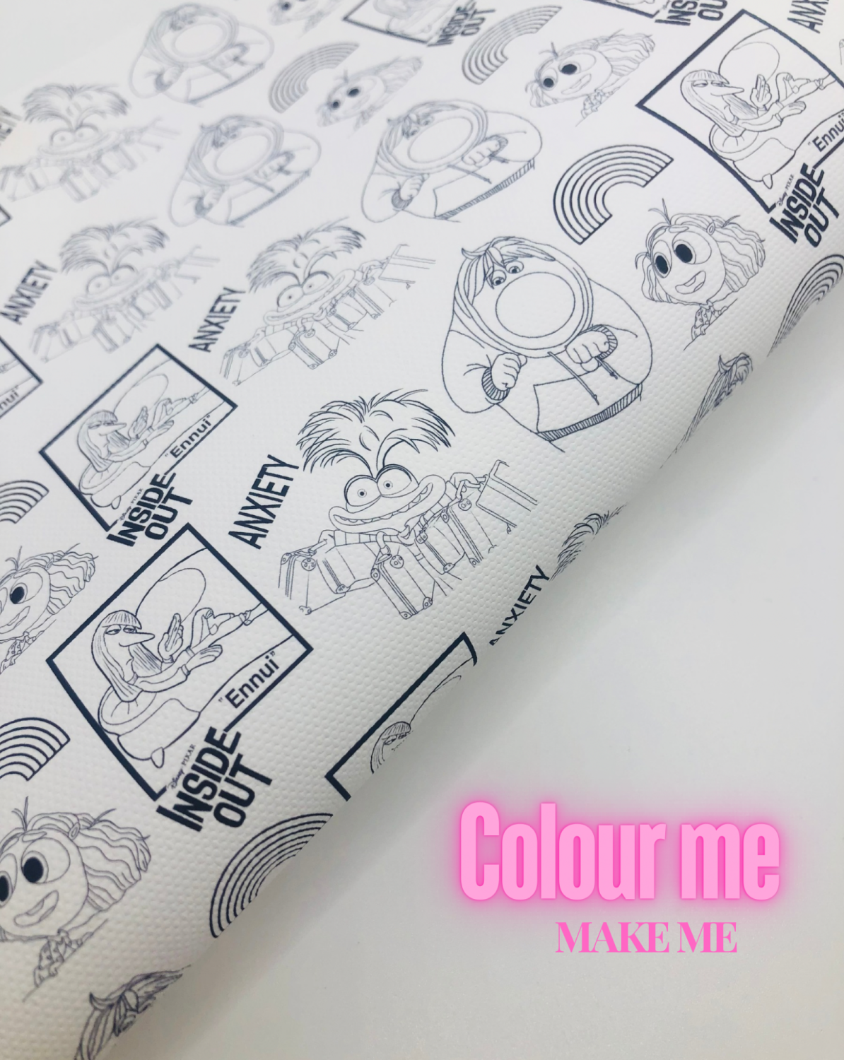 colour me in colour in inside out inspired printed canvas sheet fabric ...