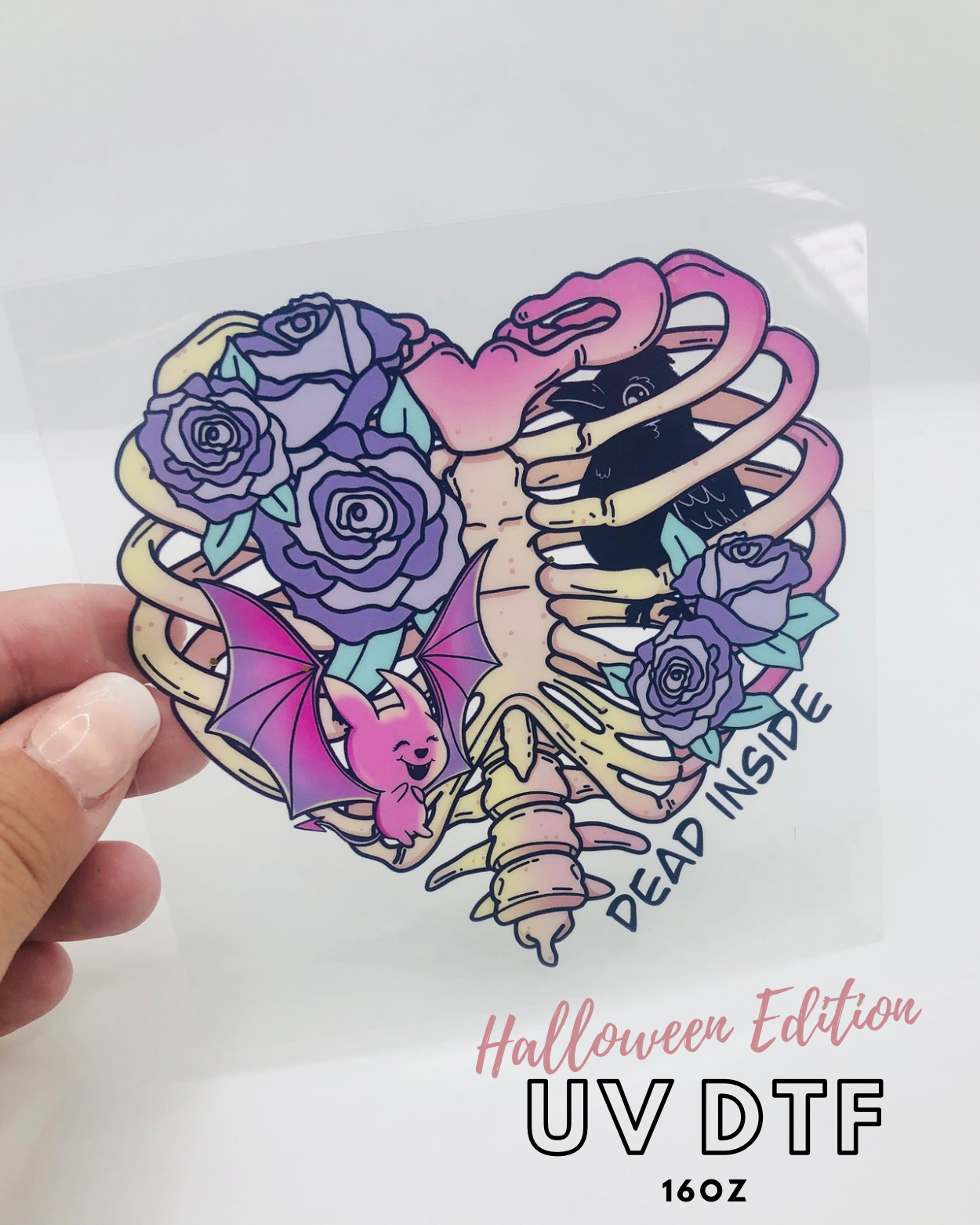 HALLOWEEN DEAD INSIDE UV DTF TRANSFER MUG BOTTLE TUMBLER