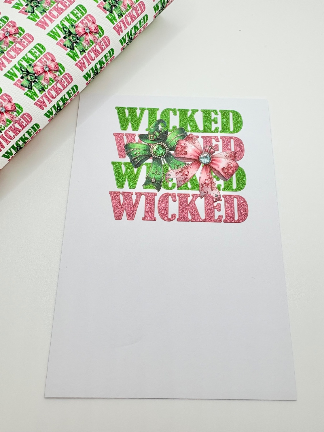Wicked Wicked Wicked printed bow card (PACK OF 10)