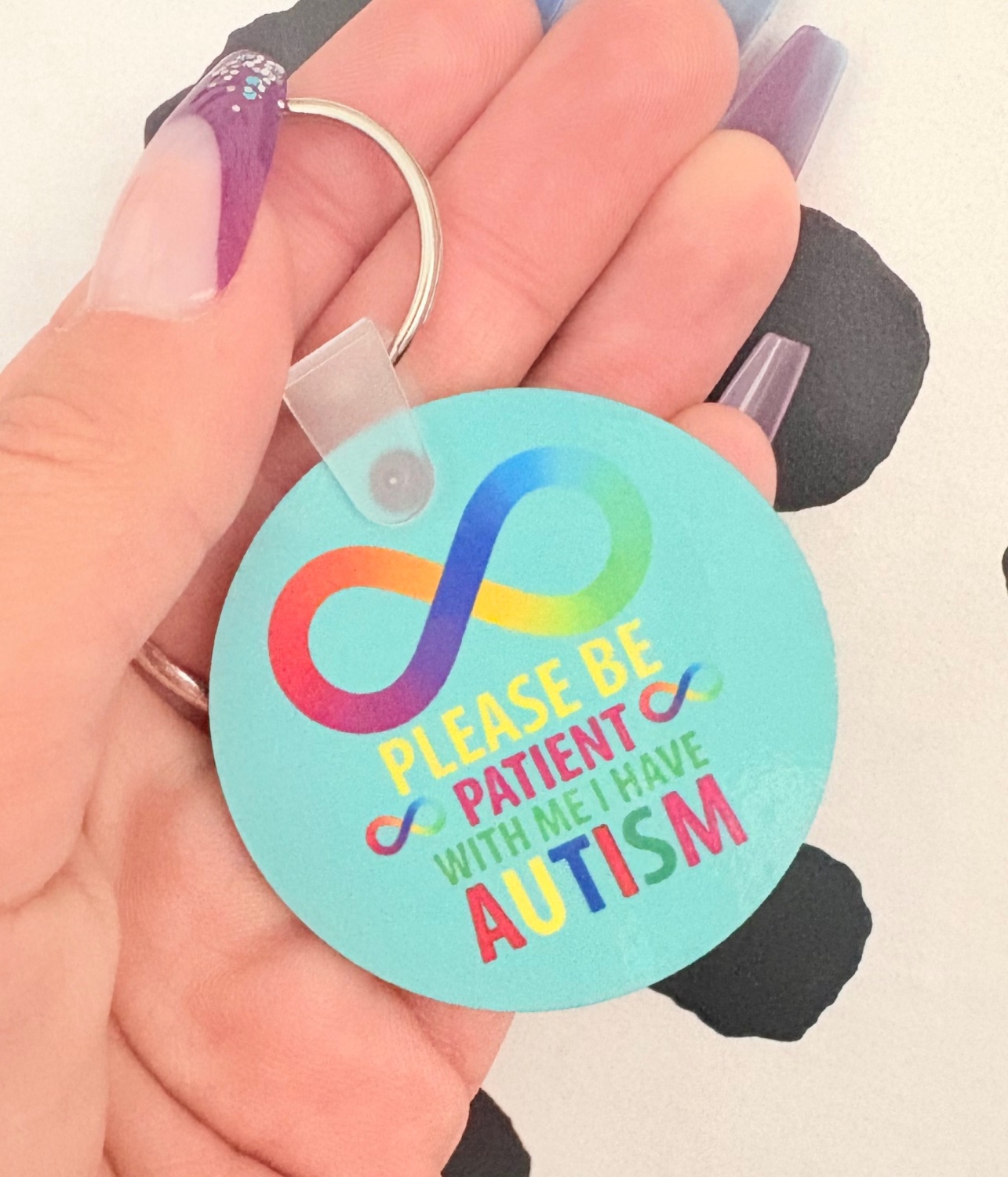 Autism custom emergency contact Keyring