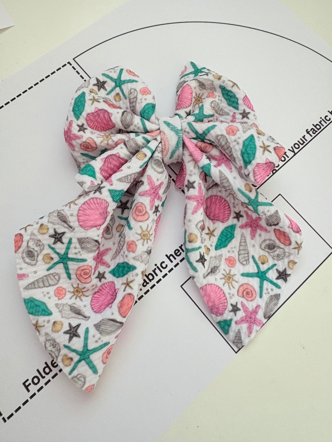 BULLET FABRIC PINCH BOW WITH LONG TAIL DIGITAL DOWNLOAD TEMPLATE