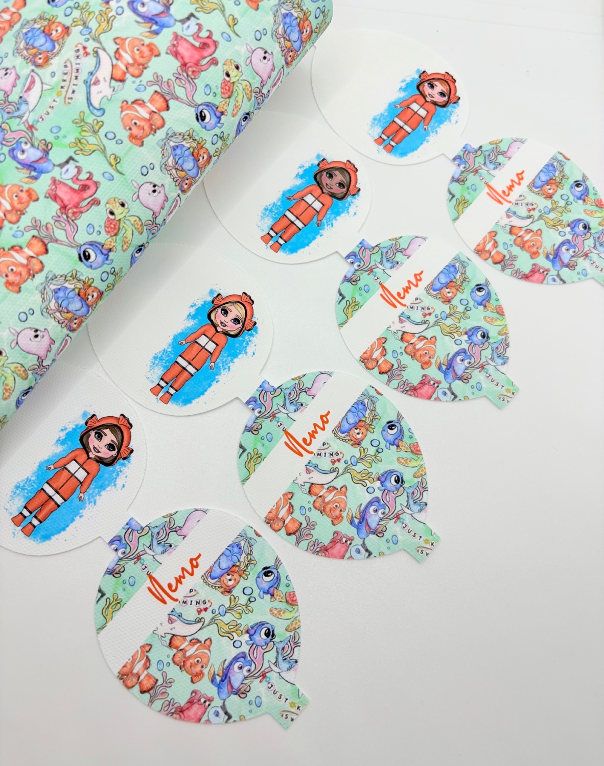 NEMO - Finding nemo inspired dolly girl printed Dolly bow loop pre cut ...