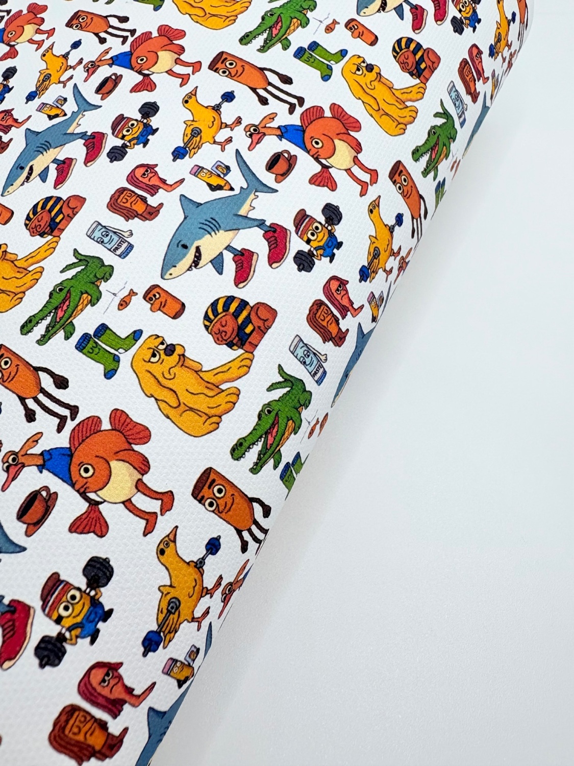 1759 - Brain rot printed canvas fabric sheet