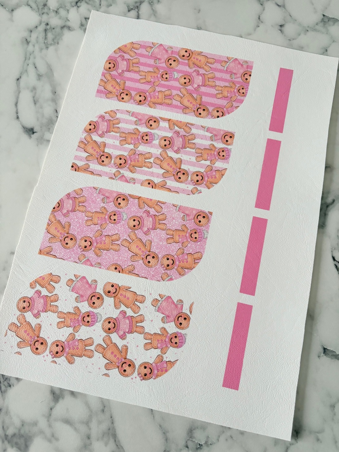 Gingerbread Pinch Bow Cut n Pinch printed leather sheet