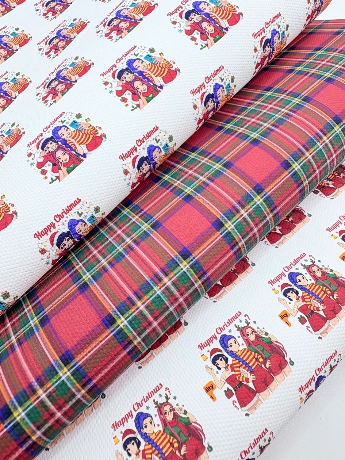 K pop Christmas tartan printed canvas fiver friday bundle
