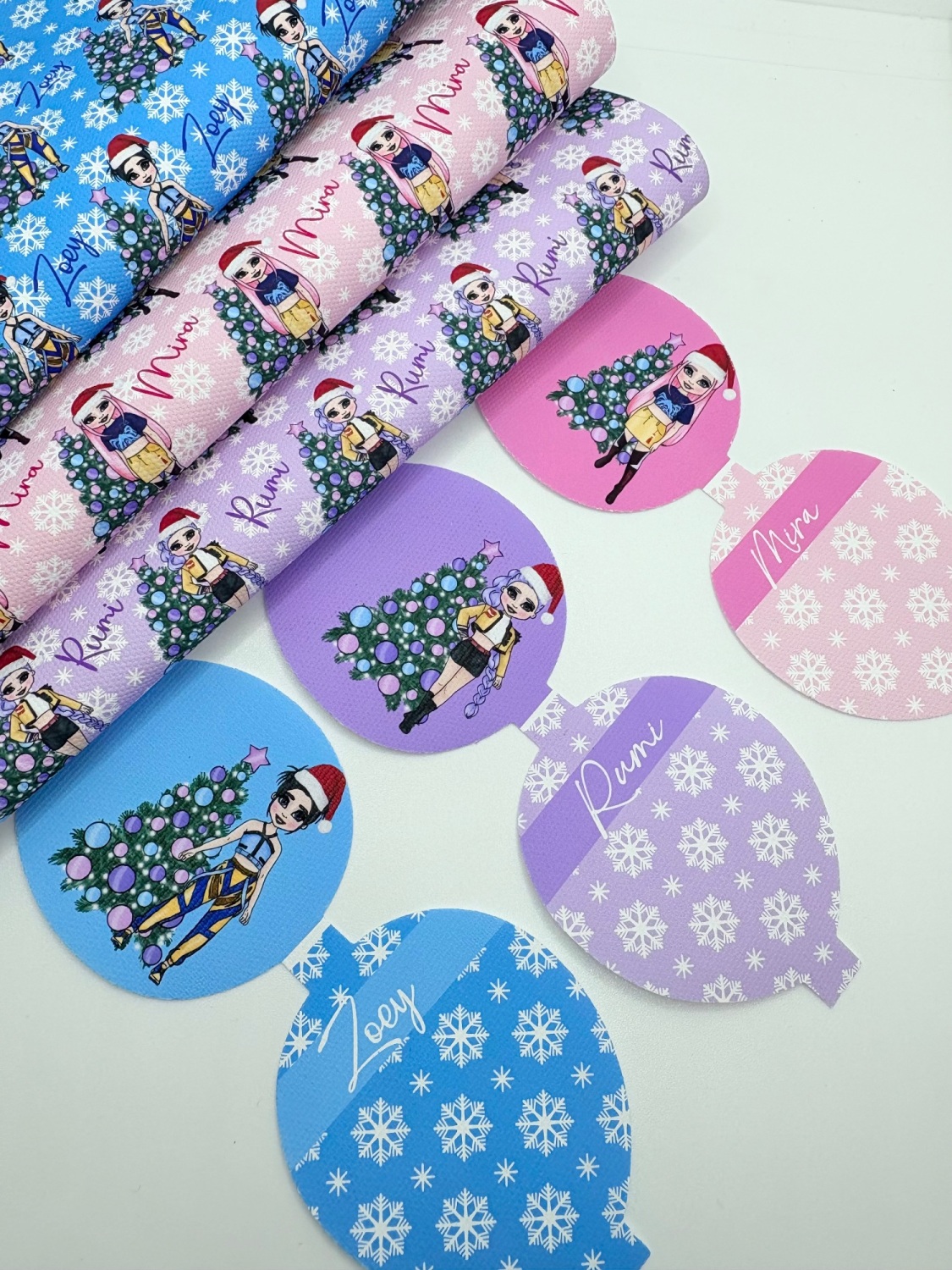Christmas tree Girls of Huntrix k pop demon hunters printed pre cut bow ...