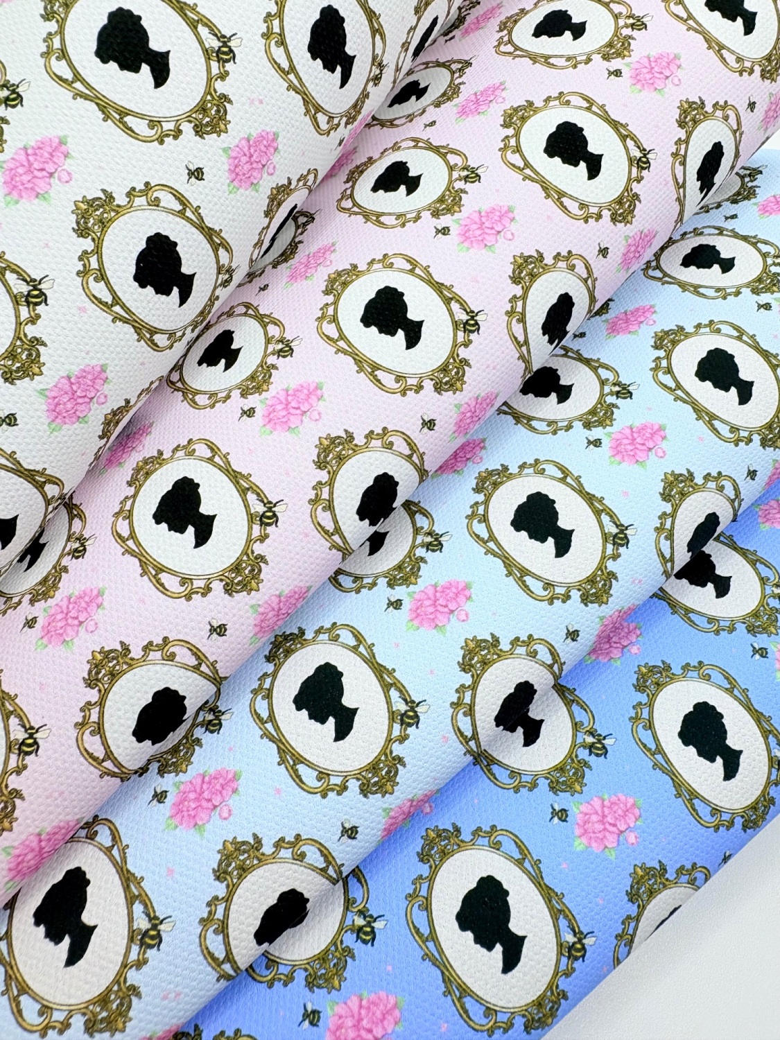 1800 - Bridge ton floral frame printed canvas fabric sheet