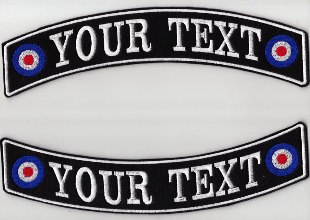 11 1/2" Large Back Top & bottom MOD Rockers Custom Personalised Felt Patch