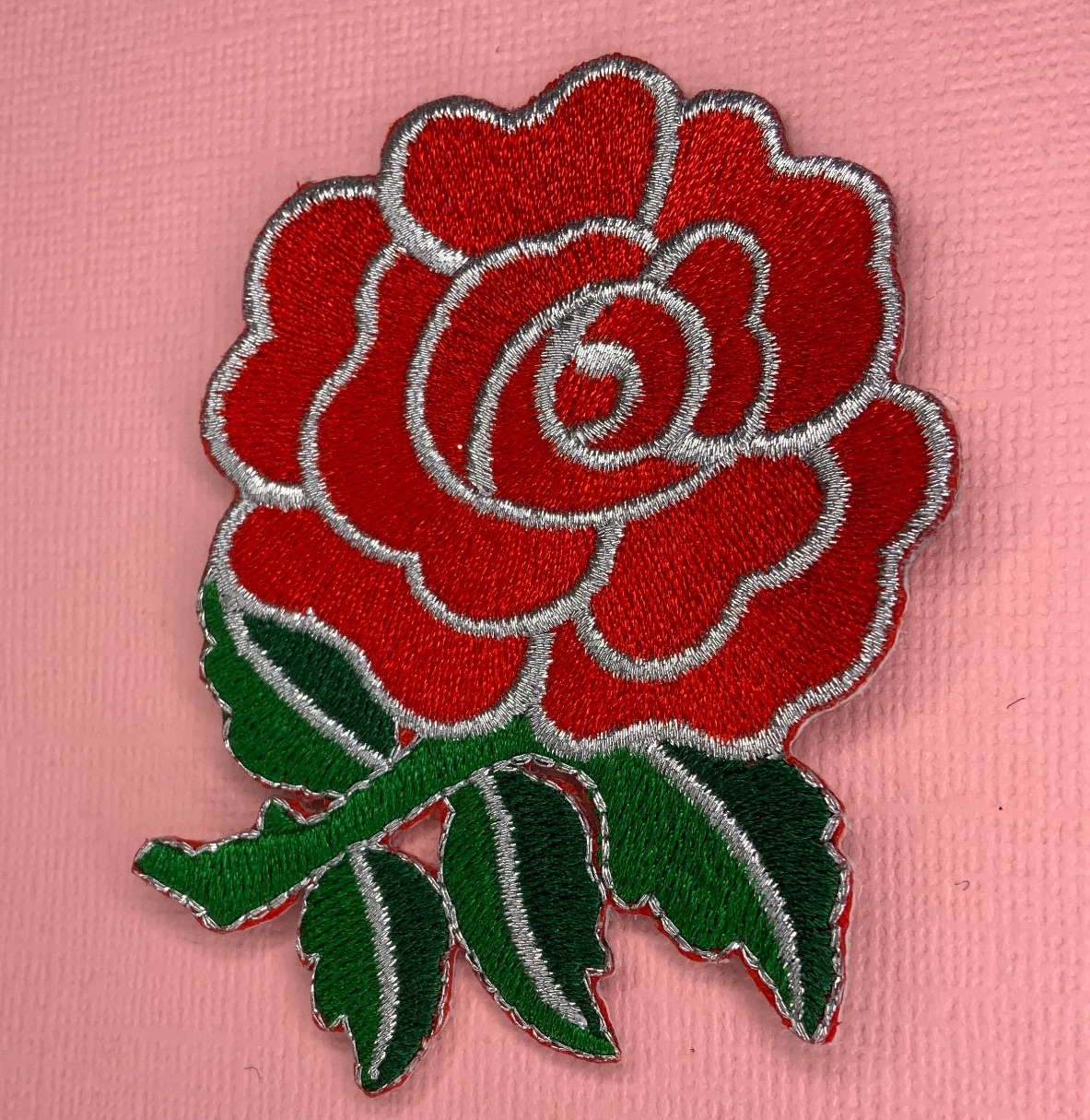 Red Rose (Style 1) Fabric Embroidered Patch