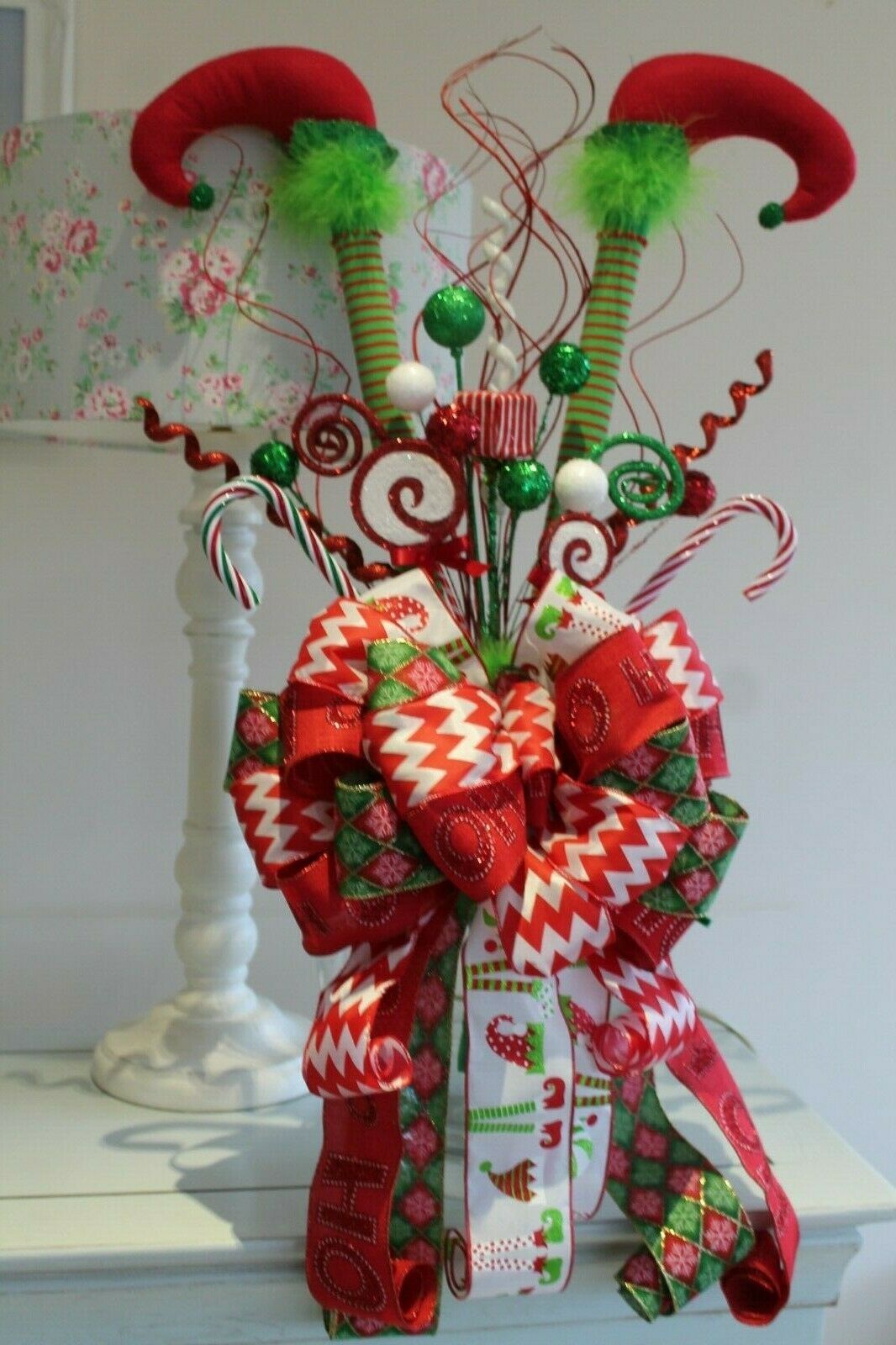 Whimsical Elf Legs Christmas Tree Topper