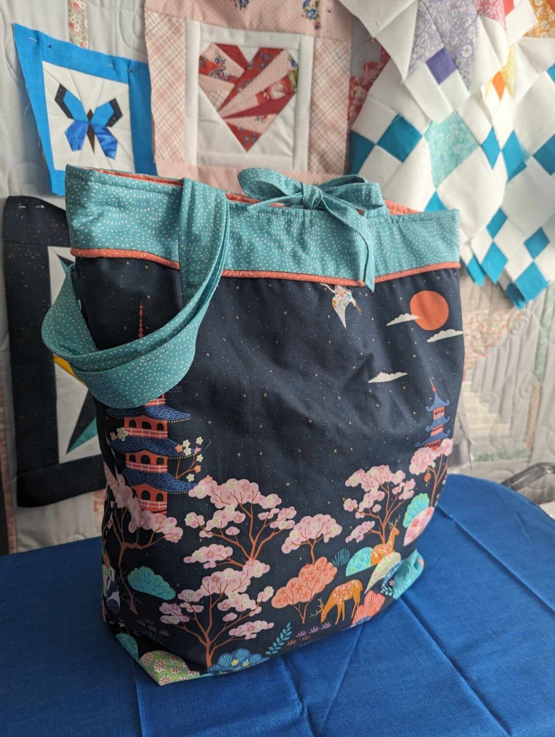 The Double Border Tie Tote pattern - Digital download