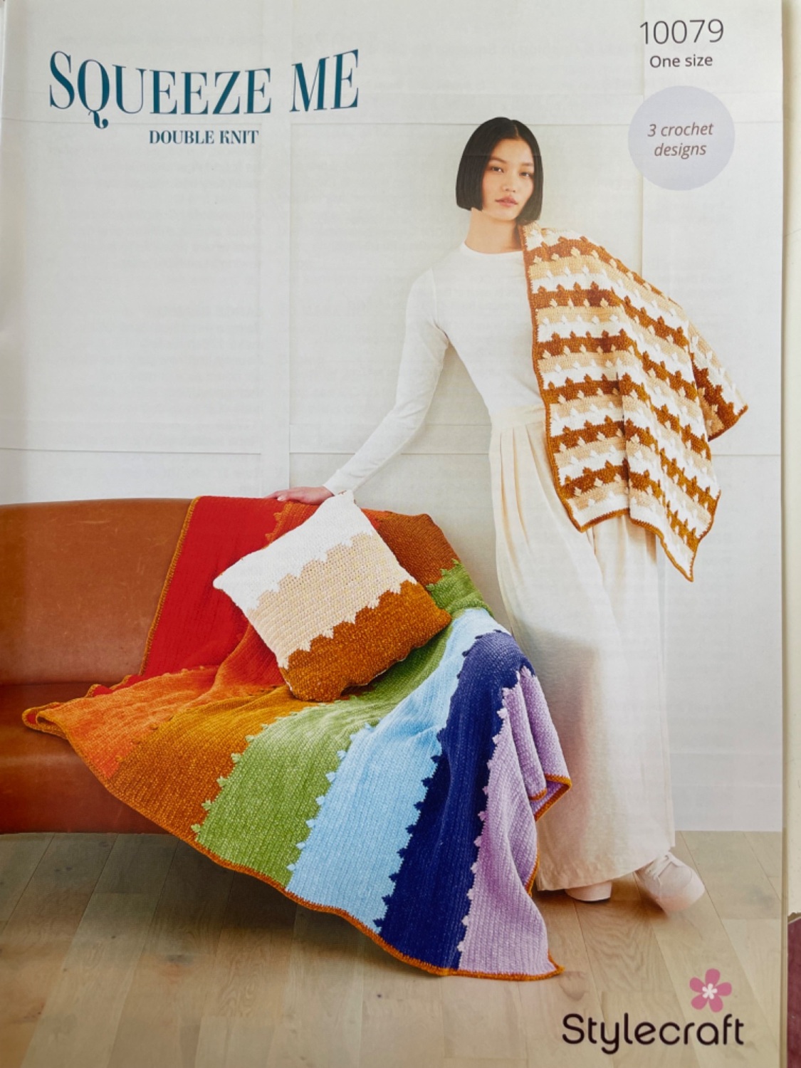 Crochet Pattern - Squeeze Me Double Knit - 2 blankets and a cushion 10079