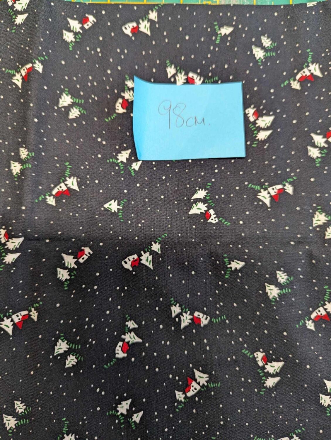 End of Bolt- Liberty Christmas black with houses 98cm