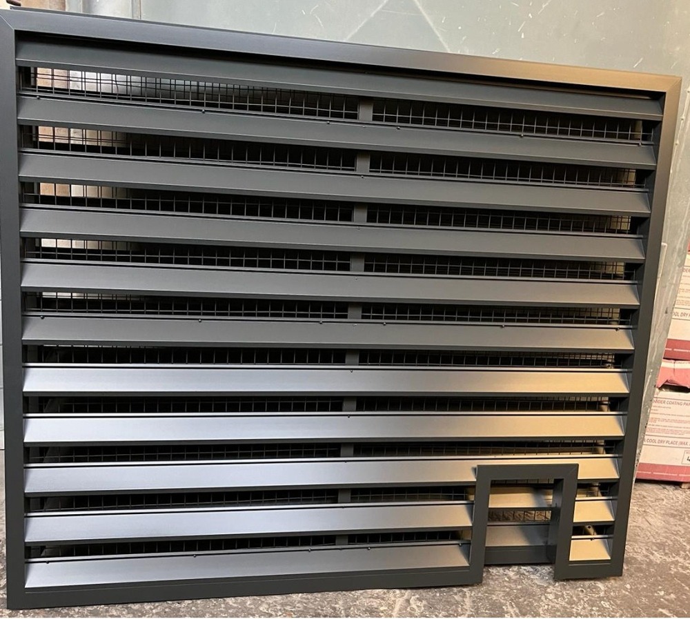 "Made-to-Order Aluminium Louvres & Grilles / Blue Arrow Vents"