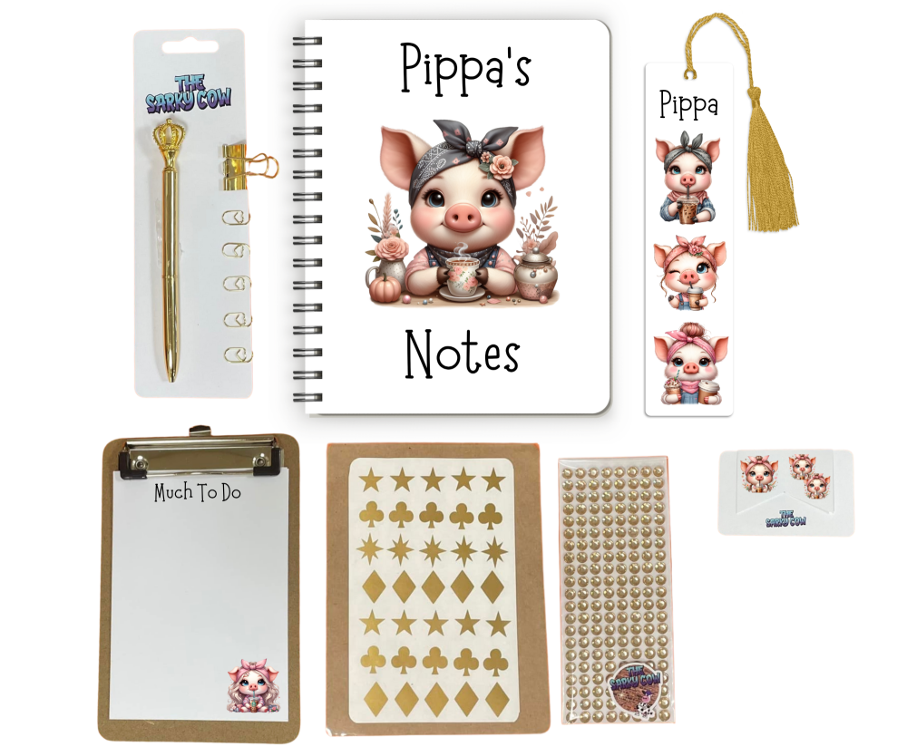Pig Notebook / Pig Birthday Gift / Pig Lovers Gift