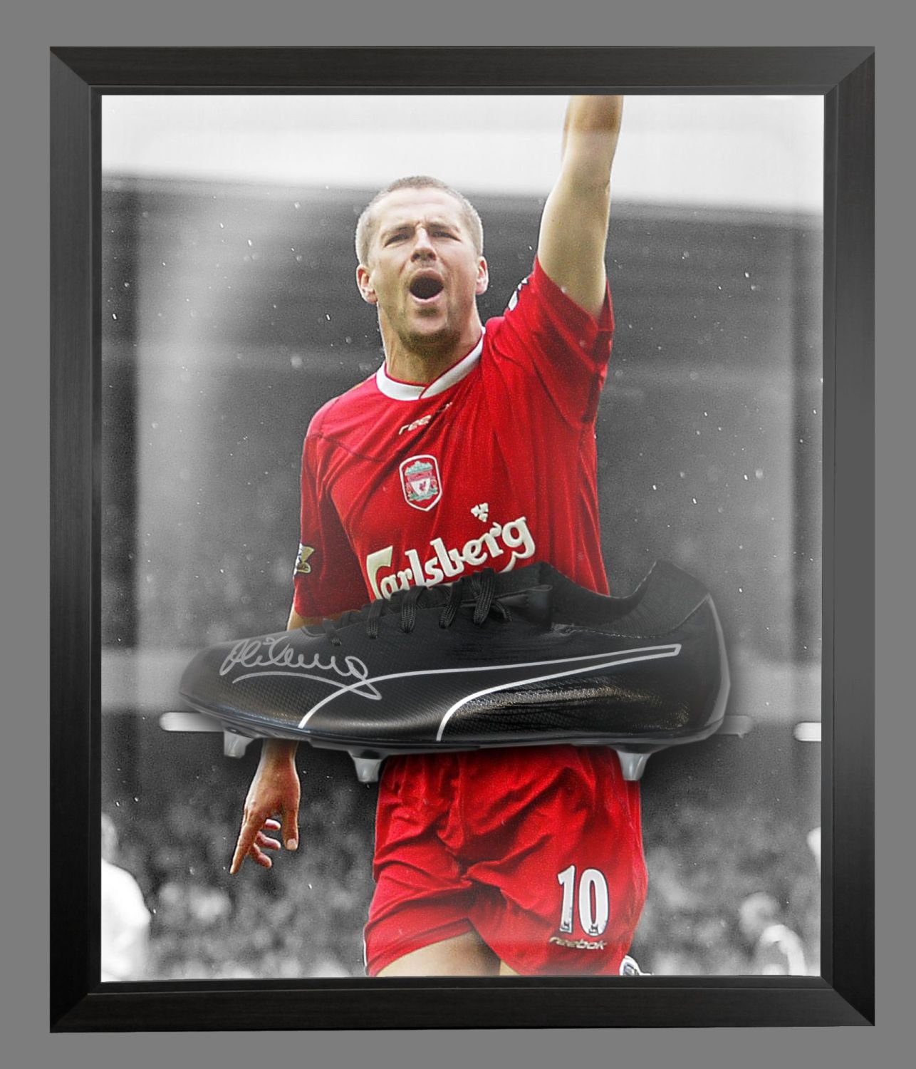 Michael Owen Liverpool Fc Signed Black Football Boot In An Acrylic Dome ...