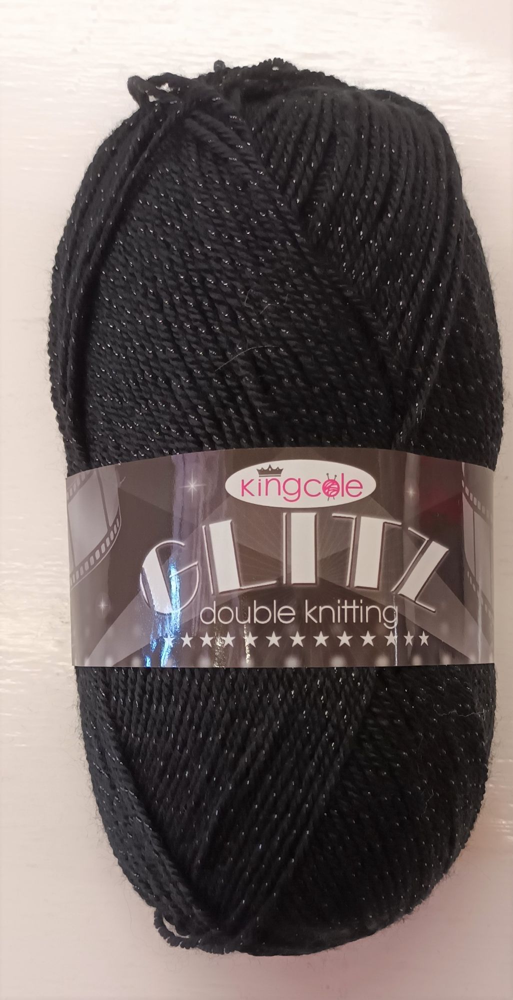 King Cole Glitz 100g Double Knitting Yarn Crochet Crafts Jet 480