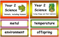 New National Curriculum Year 1 Science Vocabulary