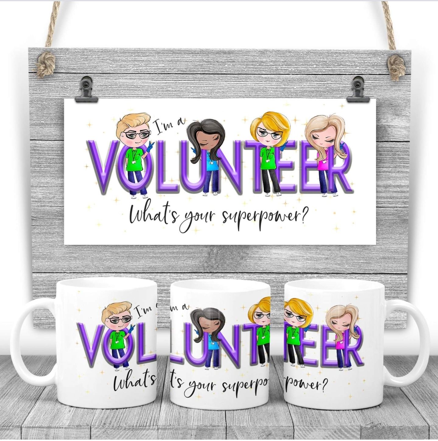 VOLUNTEER Mug - I am a VOLUNTEER what's your superpower? Say thank you ...