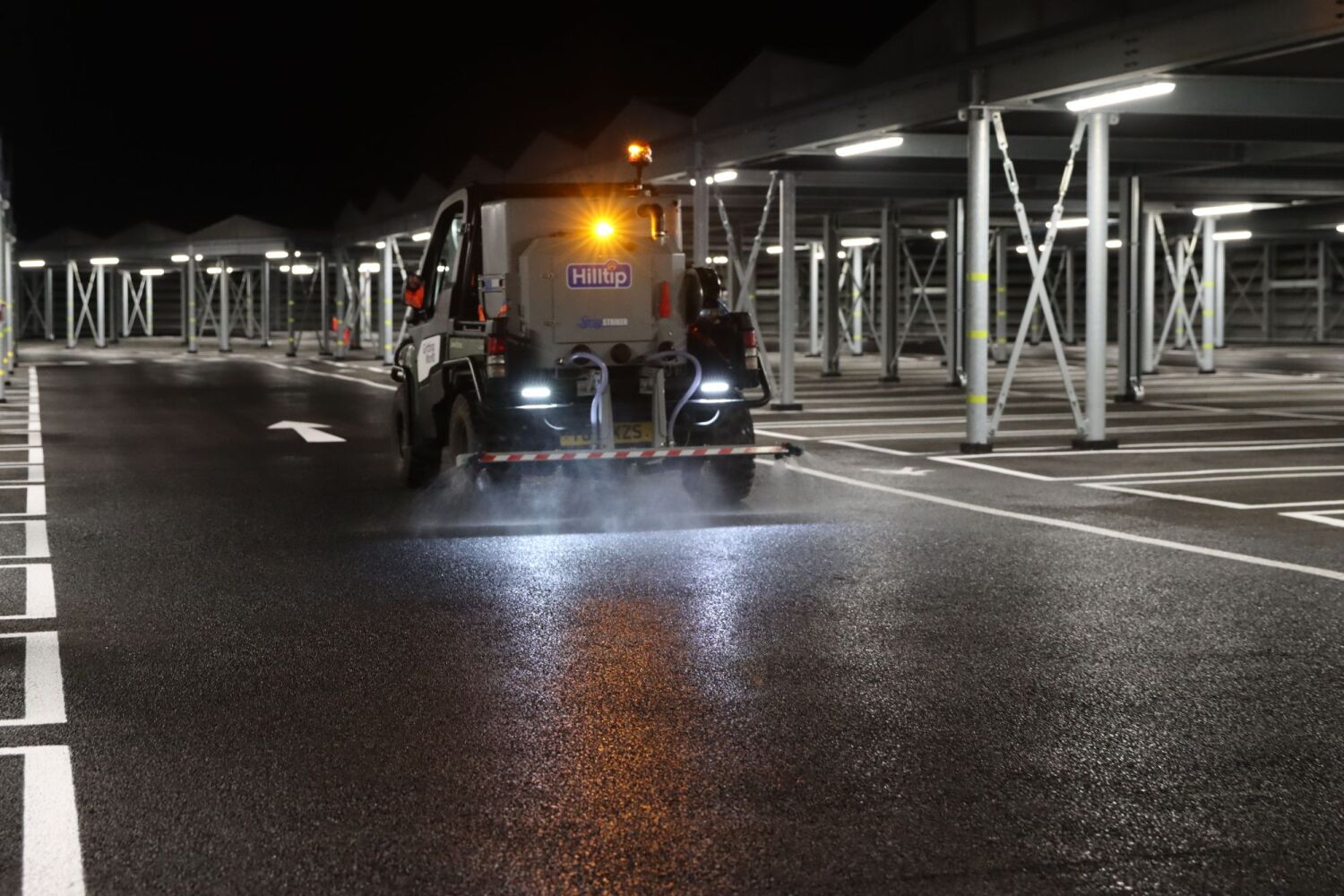 Liquid deicing services and treatments, liquid spraying