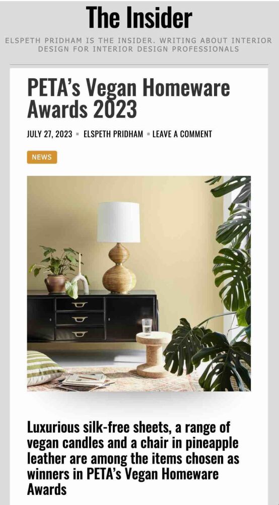 I'm this year's winner of the PETA Compassionate Designer award