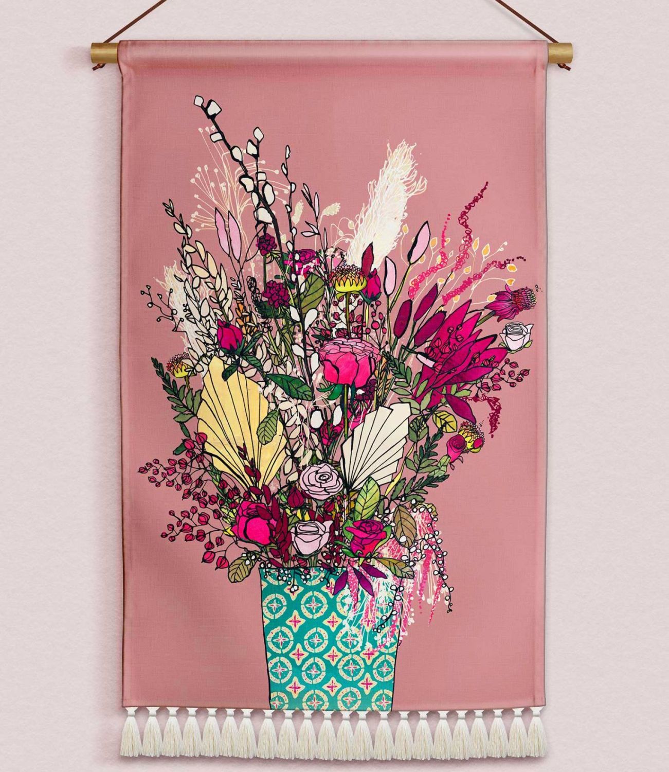 Wall Hanging- Pink Blooms