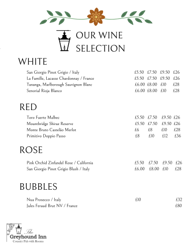 Traditional Pub Food in Usk | The Greyhound Inn Menu