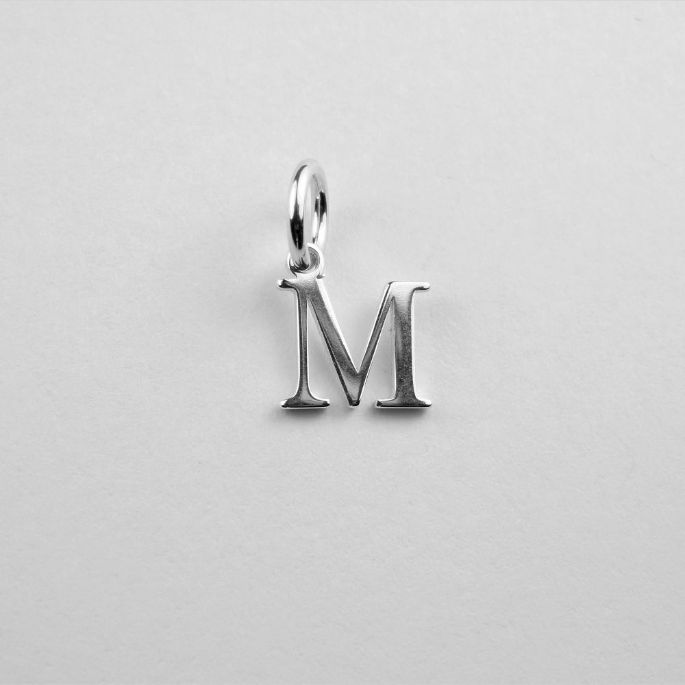 Sterling silver "M" pendants necklaces | Glasstreats09