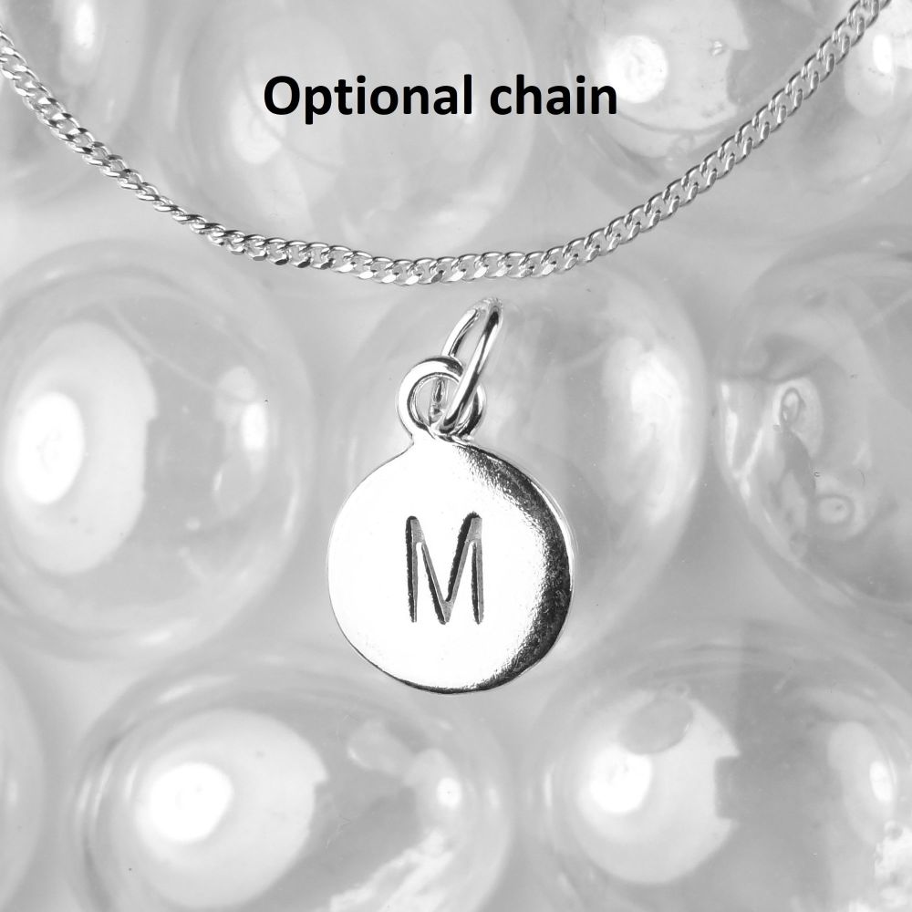 Sterling silver "M" pendants necklaces | Glasstreats09