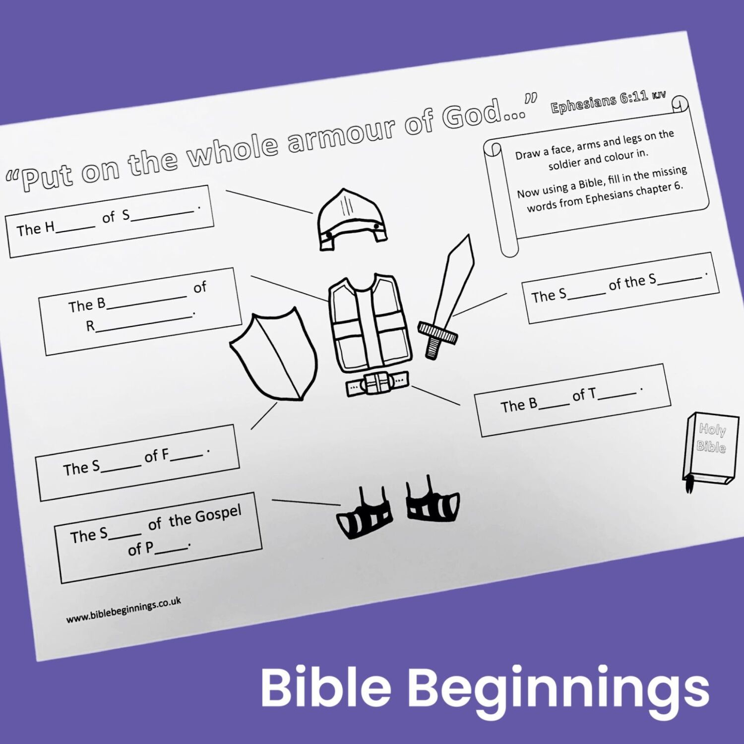 Free printable Bible Colouring Sheets with KJV / AV By Bible Beginnings ...