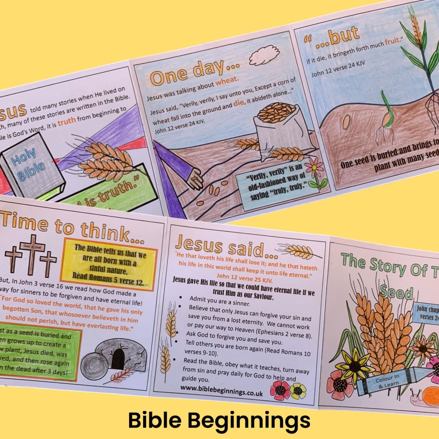 Free printable children's Bible colouring Gospel Tracts KJV/AV ...
