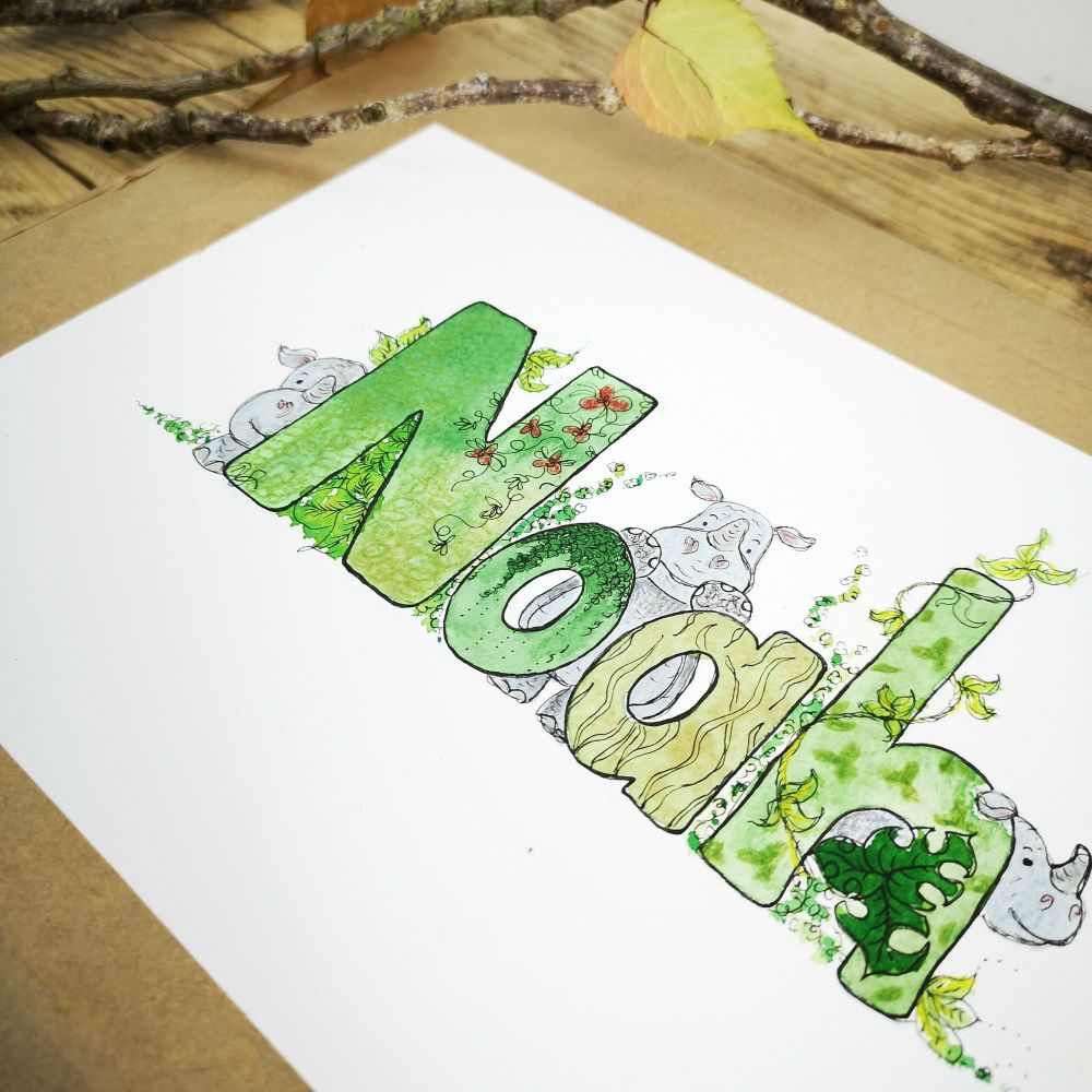 Illustrated Childrens Nursery Decor Names | Bespoke New Baby Gift ...