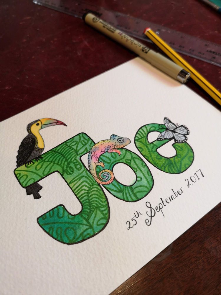 Illustrated Childrens Nursery Decor Names | Bespoke New Baby Gift ...