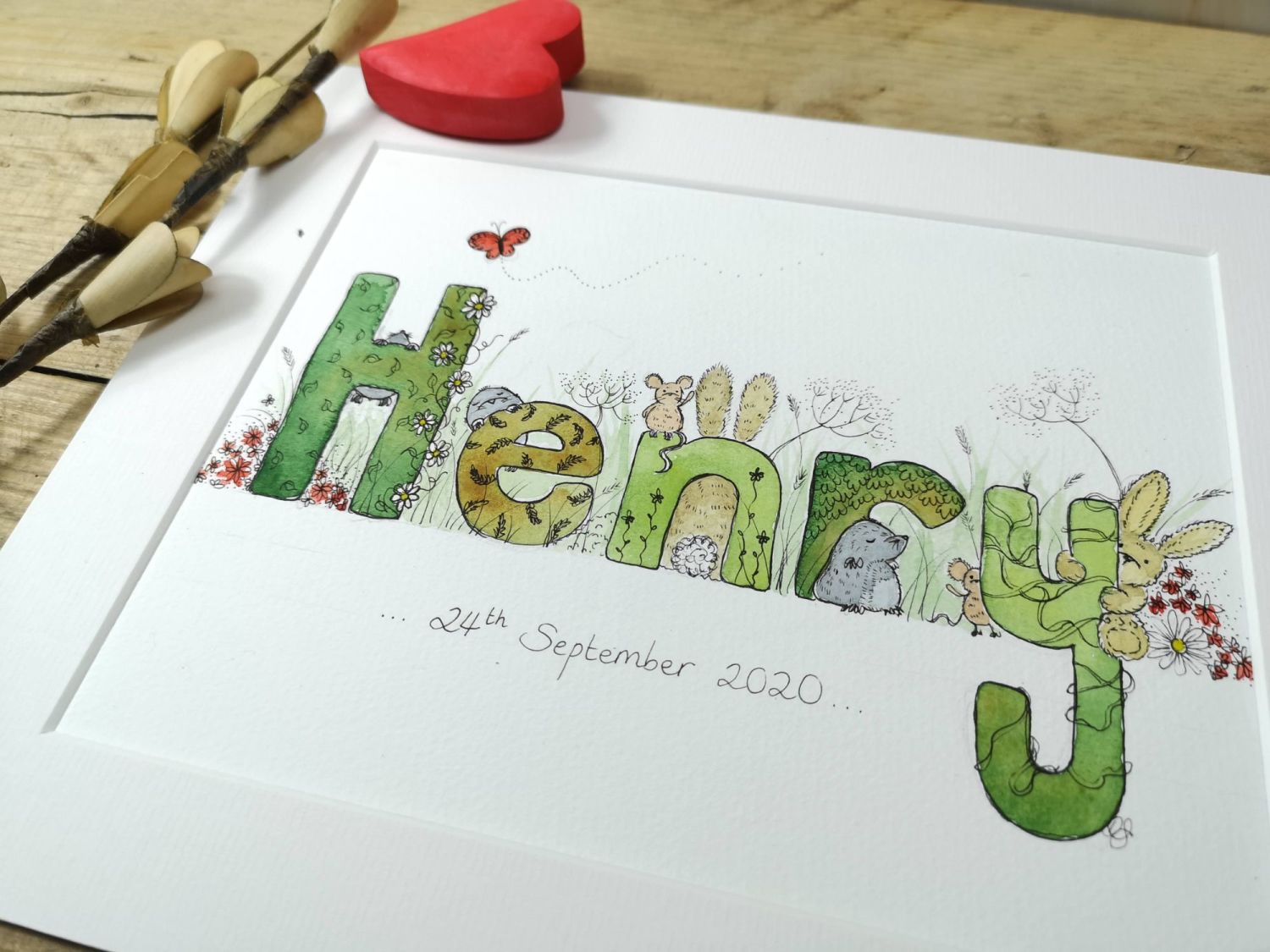 Illustrated Childrens Nursery Decor Names | Bespoke New Baby Gift ...
