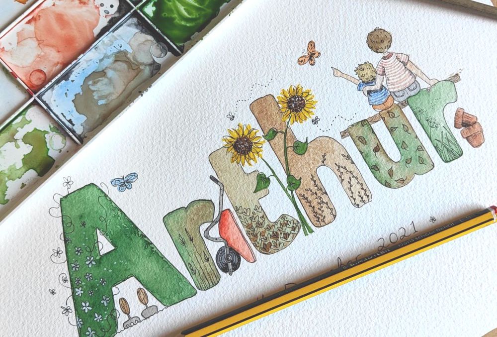 Illustrated Childrens Nursery Decor Names | Bespoke New Baby Gift ...