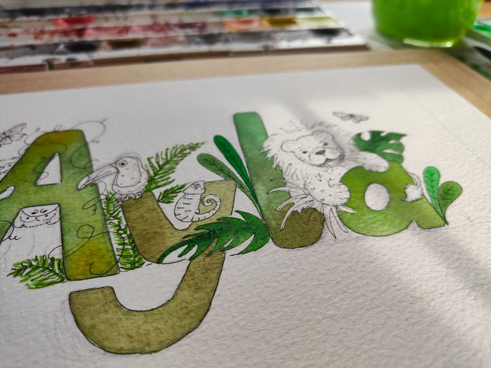 Illustrated Childrens Nursery Decor Names | Bespoke New Baby Gift ...