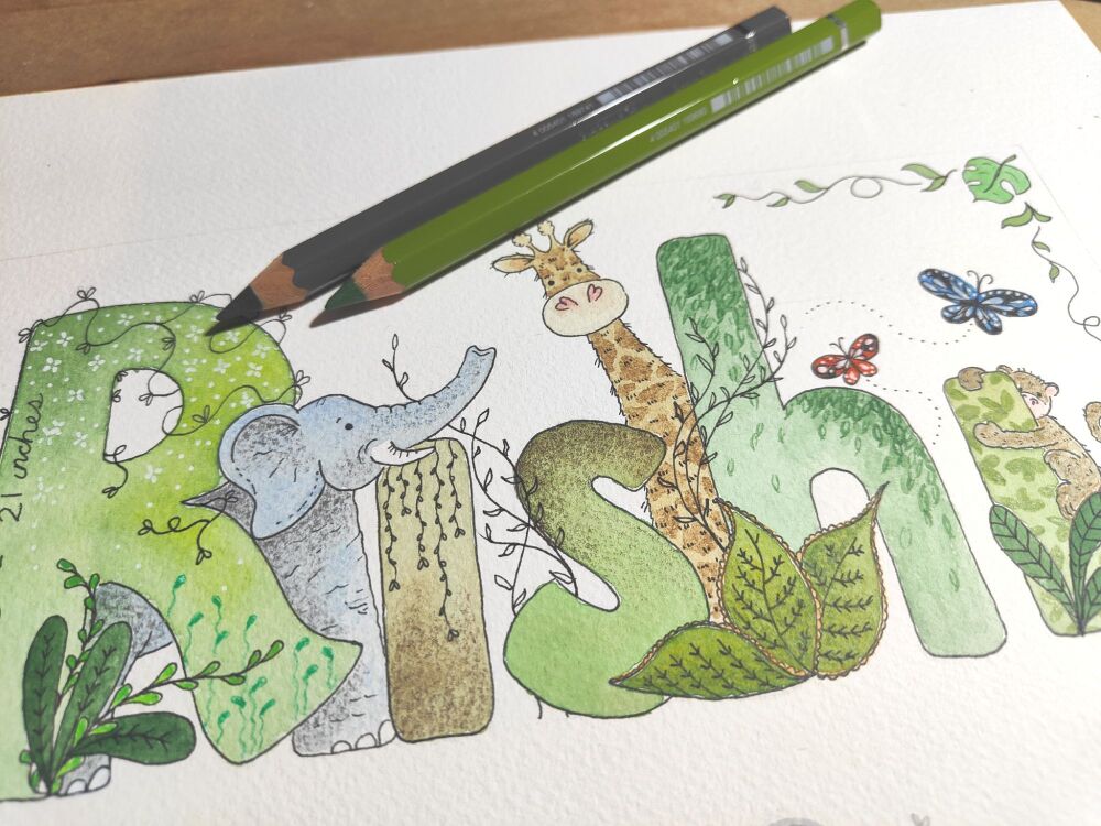 Illustrated Childrens Nursery Decor Names | Bespoke New Baby Gift ...