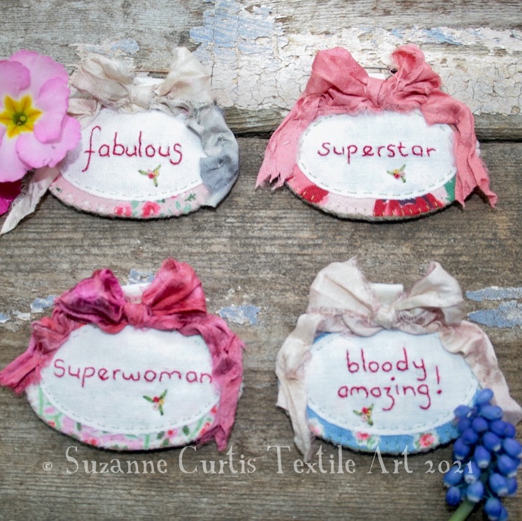 Motivational Medal - Textile Medal | Suzanne Curtis Textile Artist