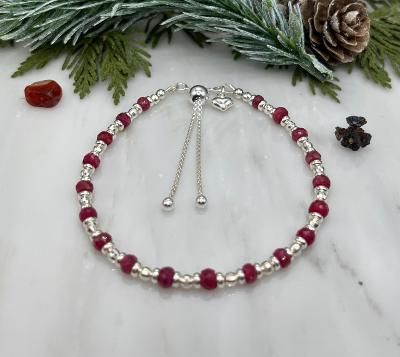 Ruby heart bracelet