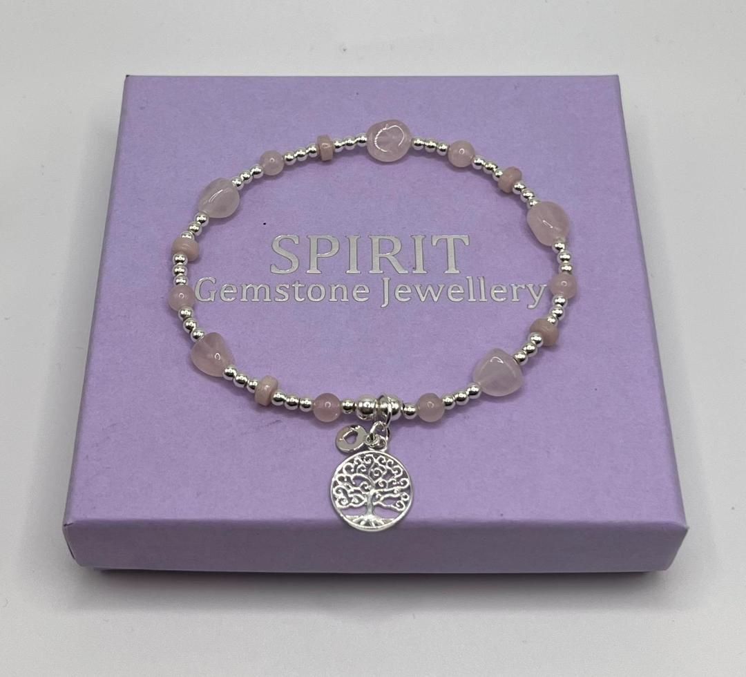 Family tree bracelet - rose quartz
