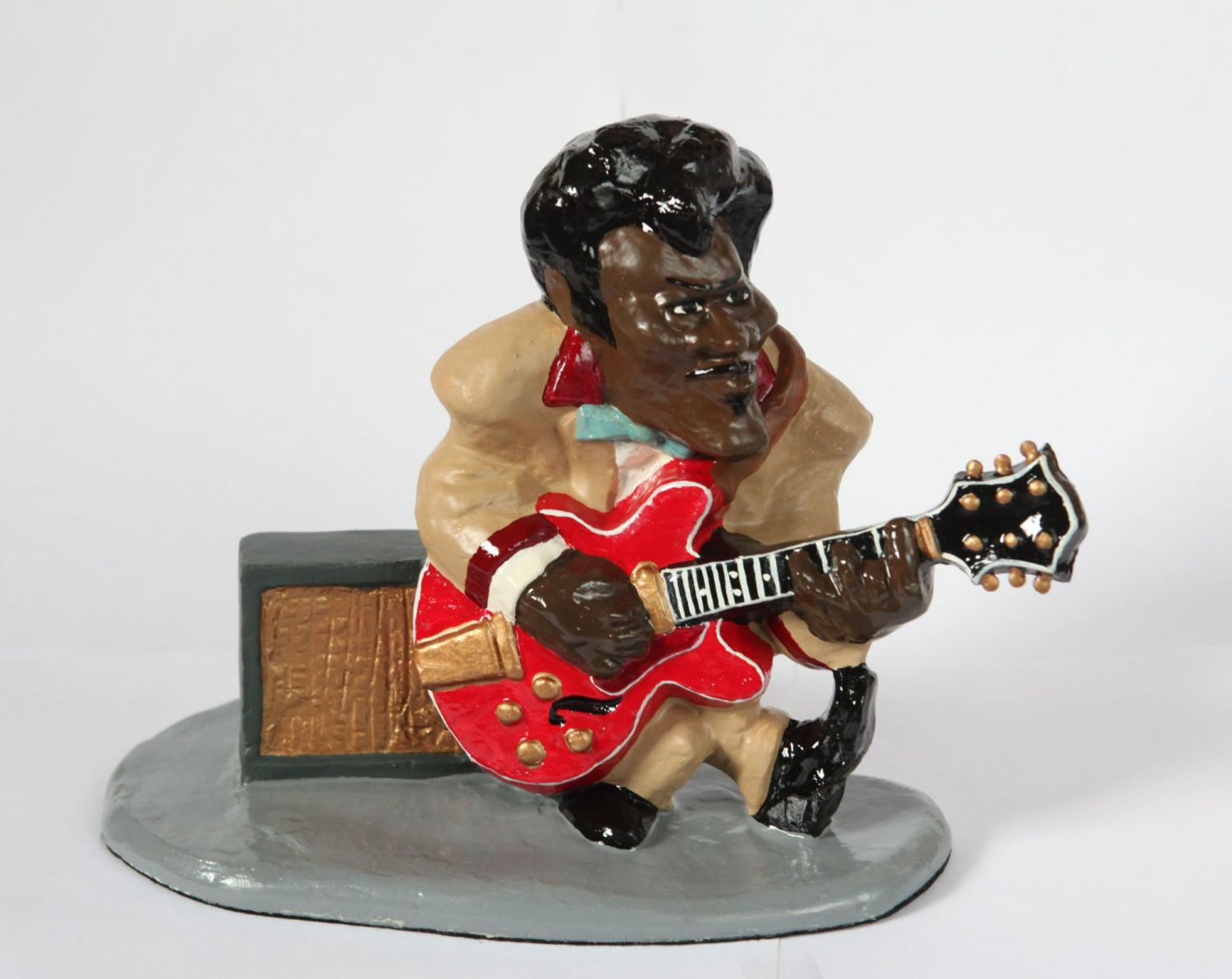 Chuck Berry Rock and Rock Icon caricature Figurine by Suzy Bradshaw