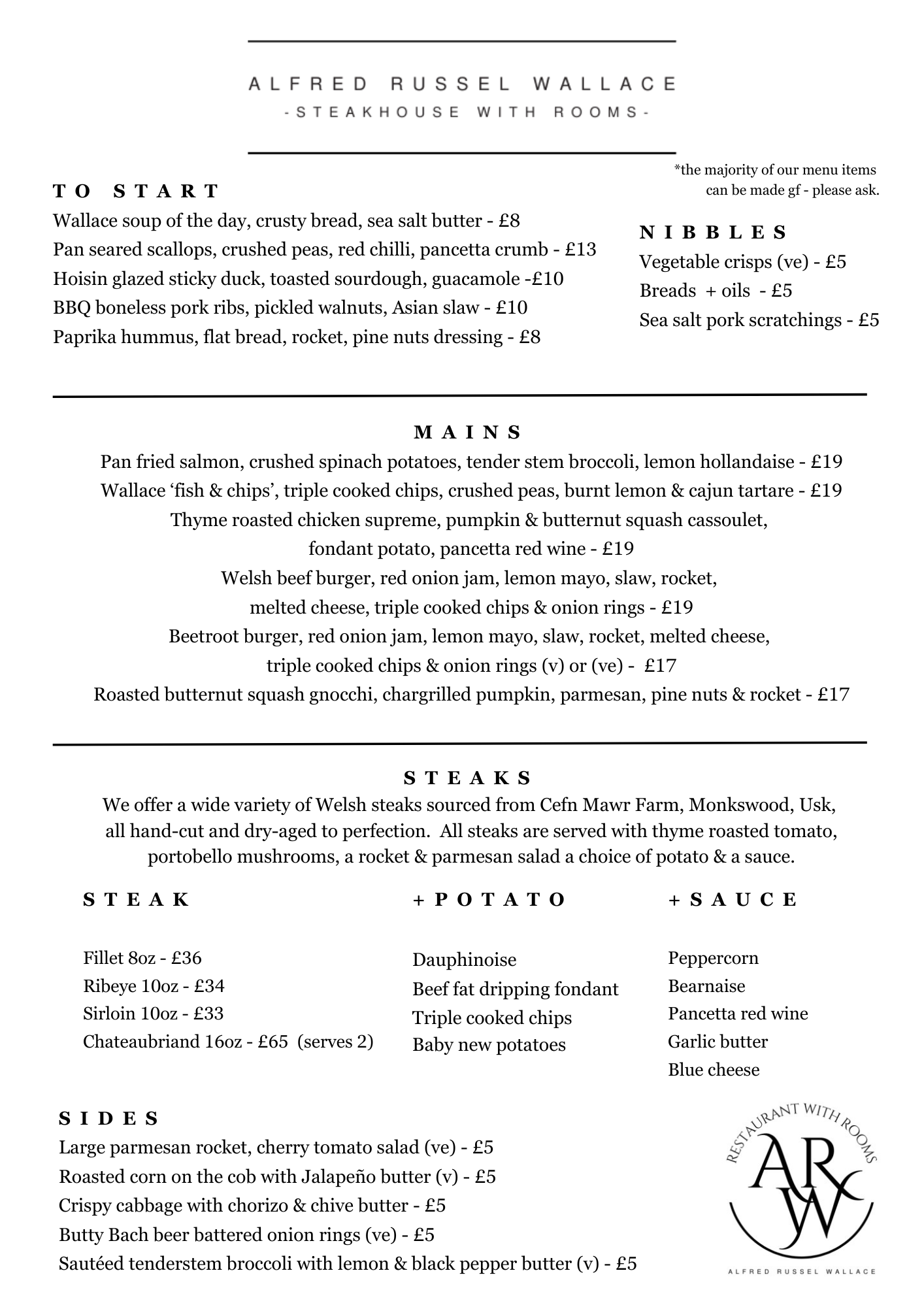 The Alfred Russel Wallace Menu