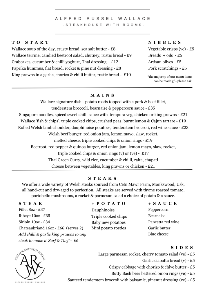 The Alfred Russel Wallace Menu