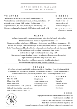 The Alfred Russel Wallace Menu