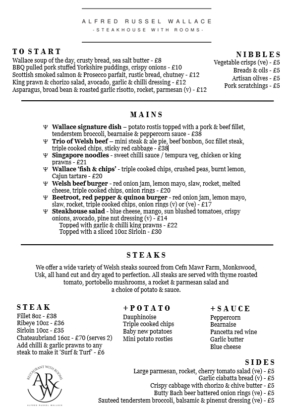 The Alfred Russel Wallace Menu
