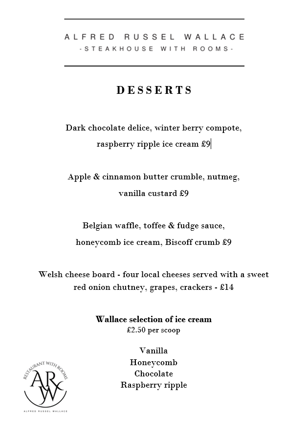 The Alfred Russel Wallace Menu