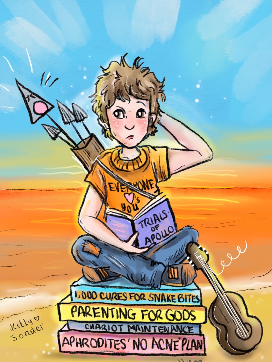 fan artwork of books and characters