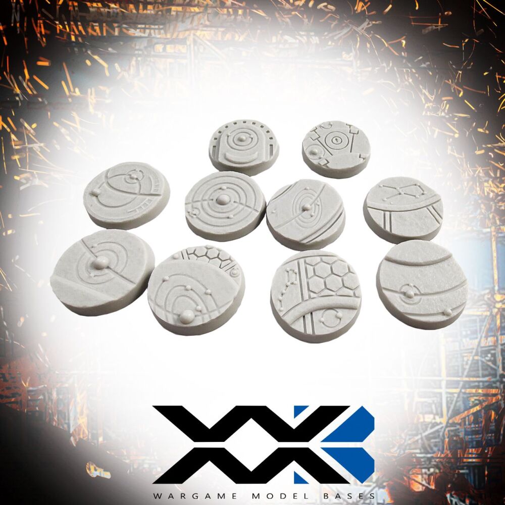 Planetary Temple 32mm round resin bases for tabletop miniatures