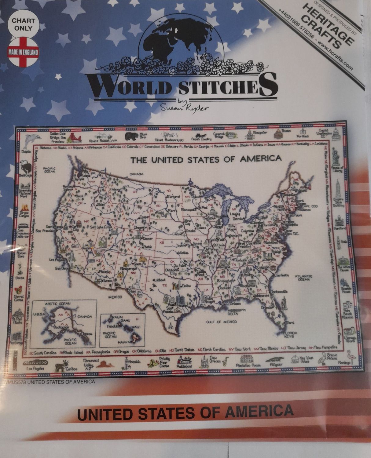 Cross Stitch Maps by Heritage Crafts